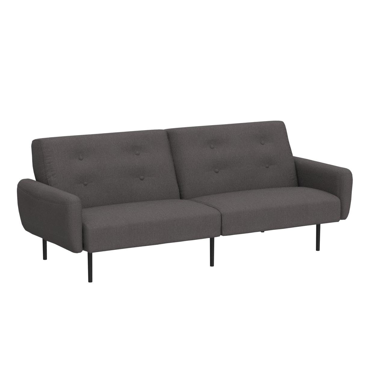 Edenbrook Gilman Futon - Futon Sofa Bed - Futon Couch - Small Futon - Living Room Furniture - Armed Sofa Bed Couch - Sleeper Sofa โ Gray Linen Futon