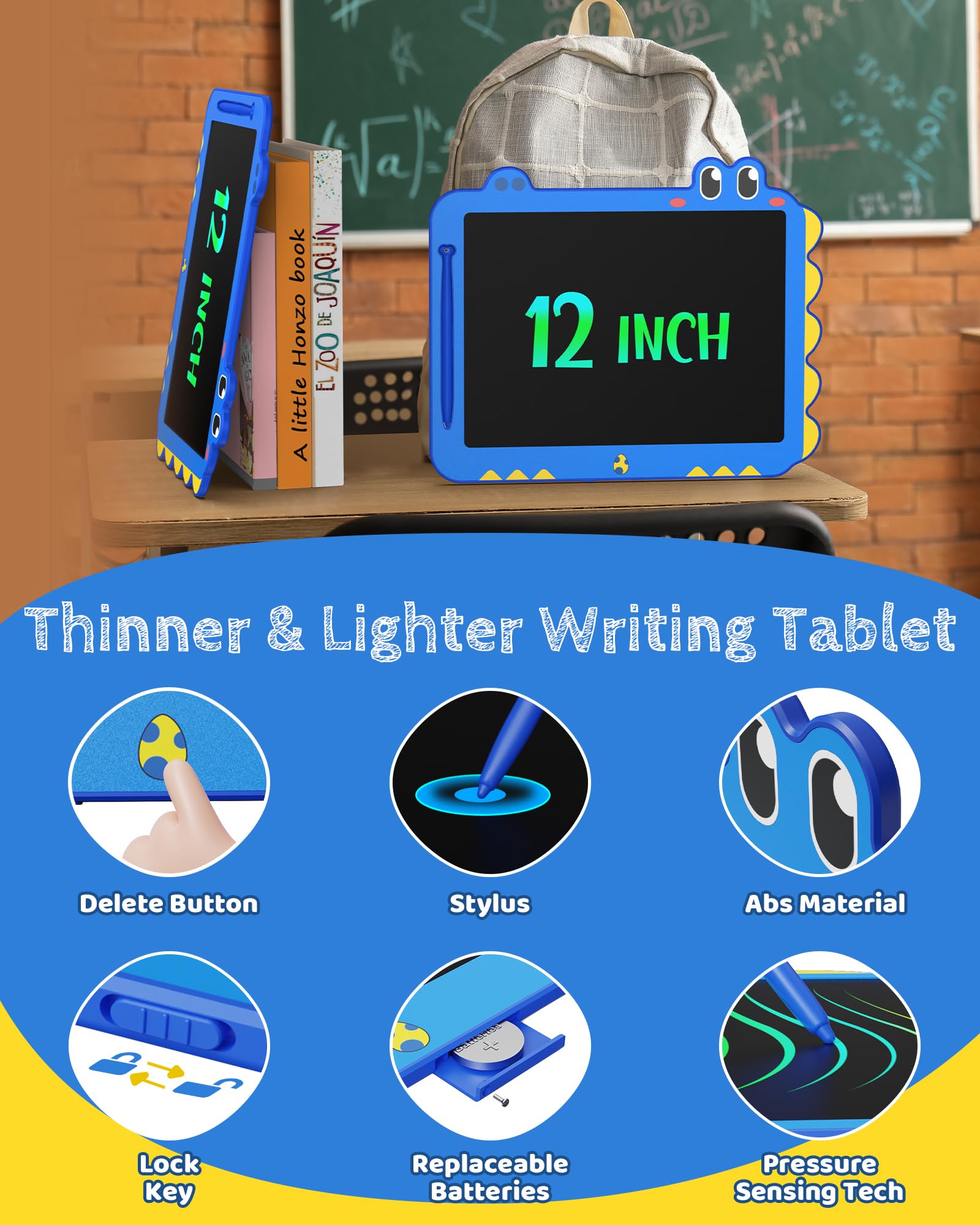 LCD Writing Tablet for Kids, Colorful Toddler Toys Doodle Board, Drawing Tablet, Reusable Electronic Pads Educational and Learning Toy Gift for 3-8 Years Old Boys and Girls