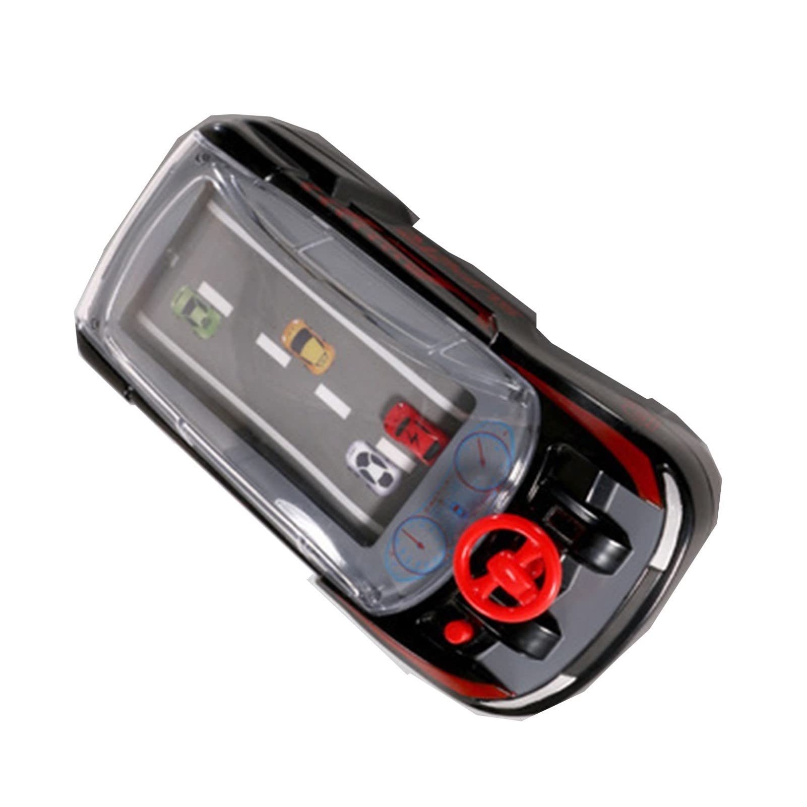 CYFG Hand-Held Portable Car Adventure Game Machine Speed, Children's Toy Manual Puzzle Simulation Racing Machine Steering Wheel (Black,1Pcs)