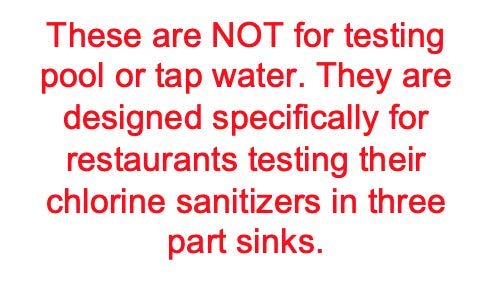Chlorine Sani Test Strips for Food Service Restaurant Sanitizer Precision Bleach Test Paper, 10-200 ppm [100 Paper Test Strips]