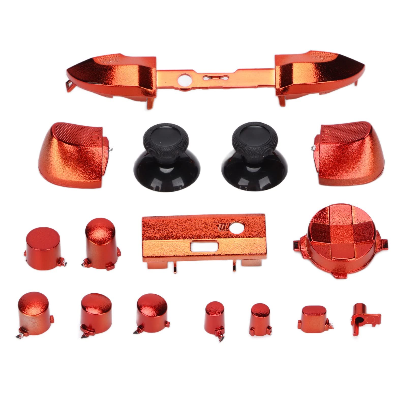 Full Game Controller Plating Button Set, Game Handle Accessories Compatible Beautiful Appearance for Series X(Electroplating red)