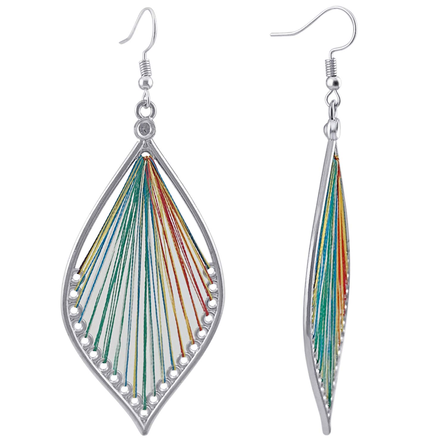 Earrings for Women Colorful Layered Tassel Earrings Bohemian Dangle Drop Tiered Tassel Druzy Stud Earrings Women Gifts