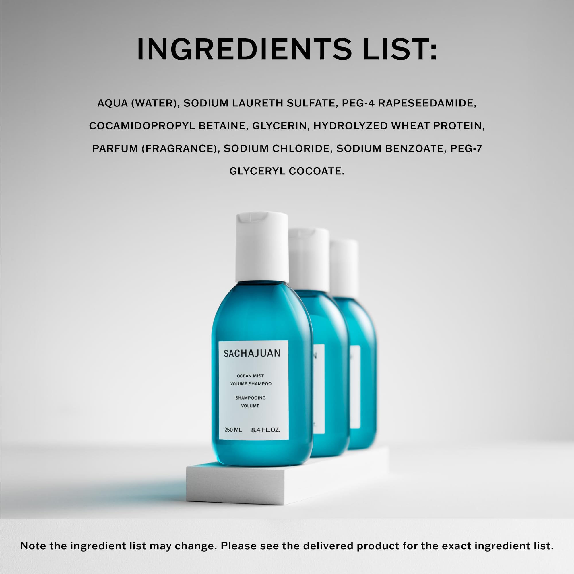 SACHAJUAN Ocean Mist Volume Shampoo, Volumizing Shine, for Thin, Fine Hair, Paraben & Cruelty-Free, 3.4 fl oz