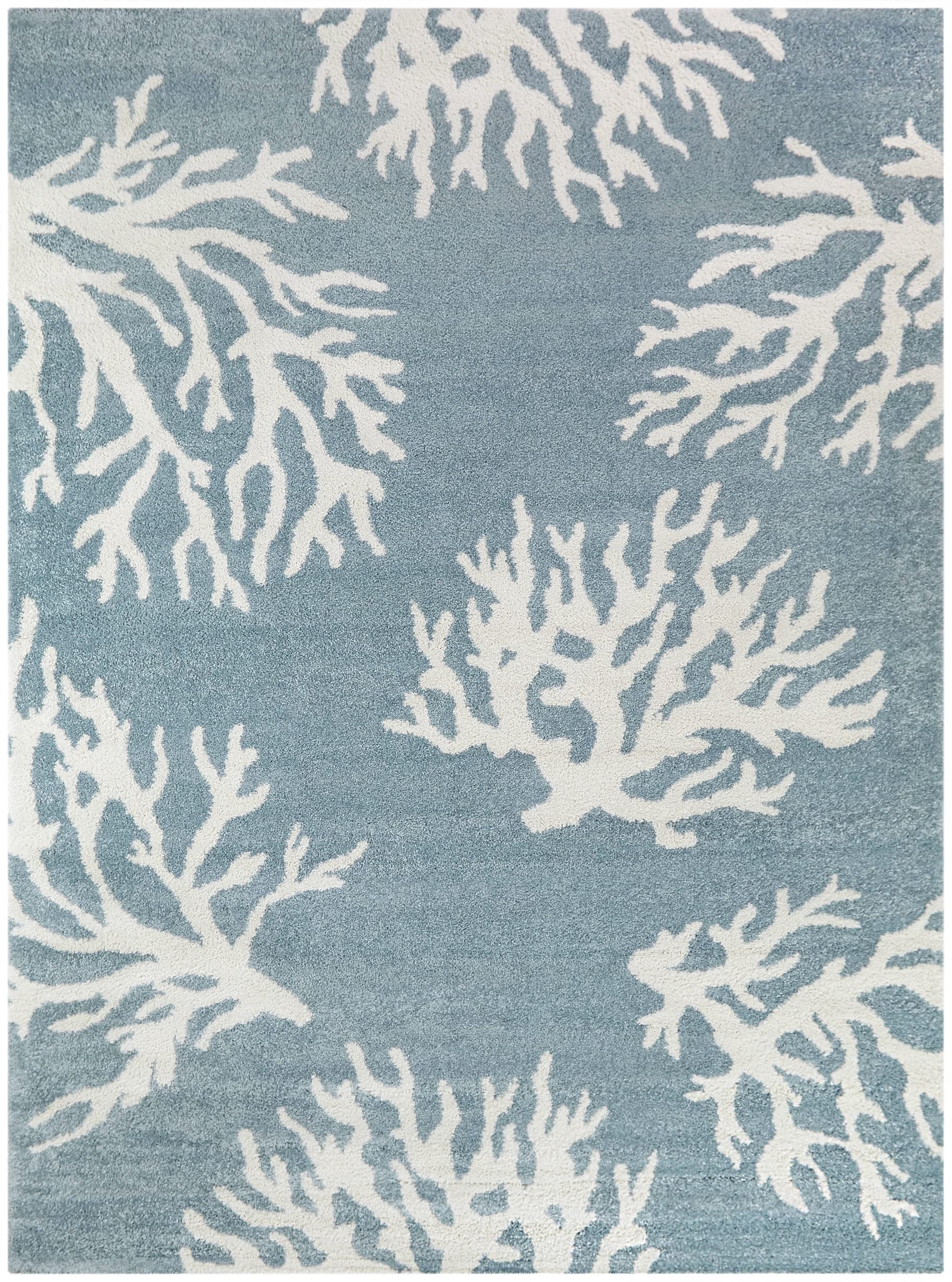 Balta Rugs Caistor Coastal Coral Print Area Rug, Light Blue, 7' 10" x 10'