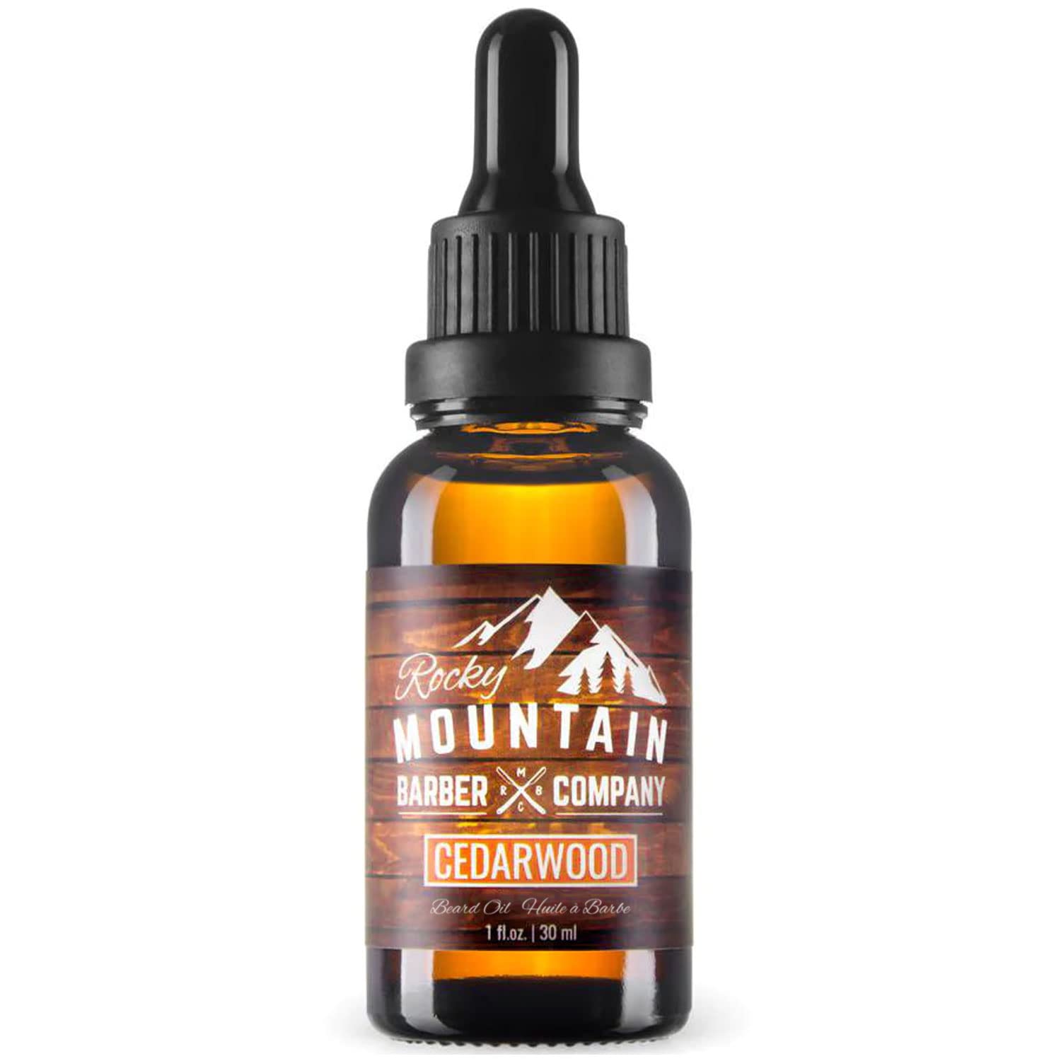 Rocky Mountain Barber Company Menās Cedarwood Beard Oil - Featuring Grapeseed Oil, Coconut Oil, Argan Oil and Real Cedarwood Essential Oil