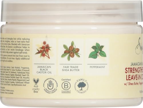 SheaMoisture Leave-In Conditioner with Pure Jamaican Black Castor Oil for Damaged, Over-Processed Hair - Softens and Detangles, 11.5 oz