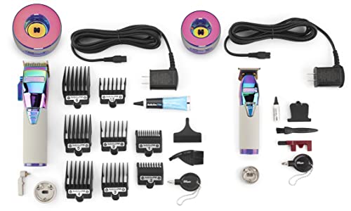 BaBylissPRO Barberology FXHOLPKCTB-I BOOST+ Professional Collection: Outlining Trimmer, Clipper & Charging Bases - Iridescent