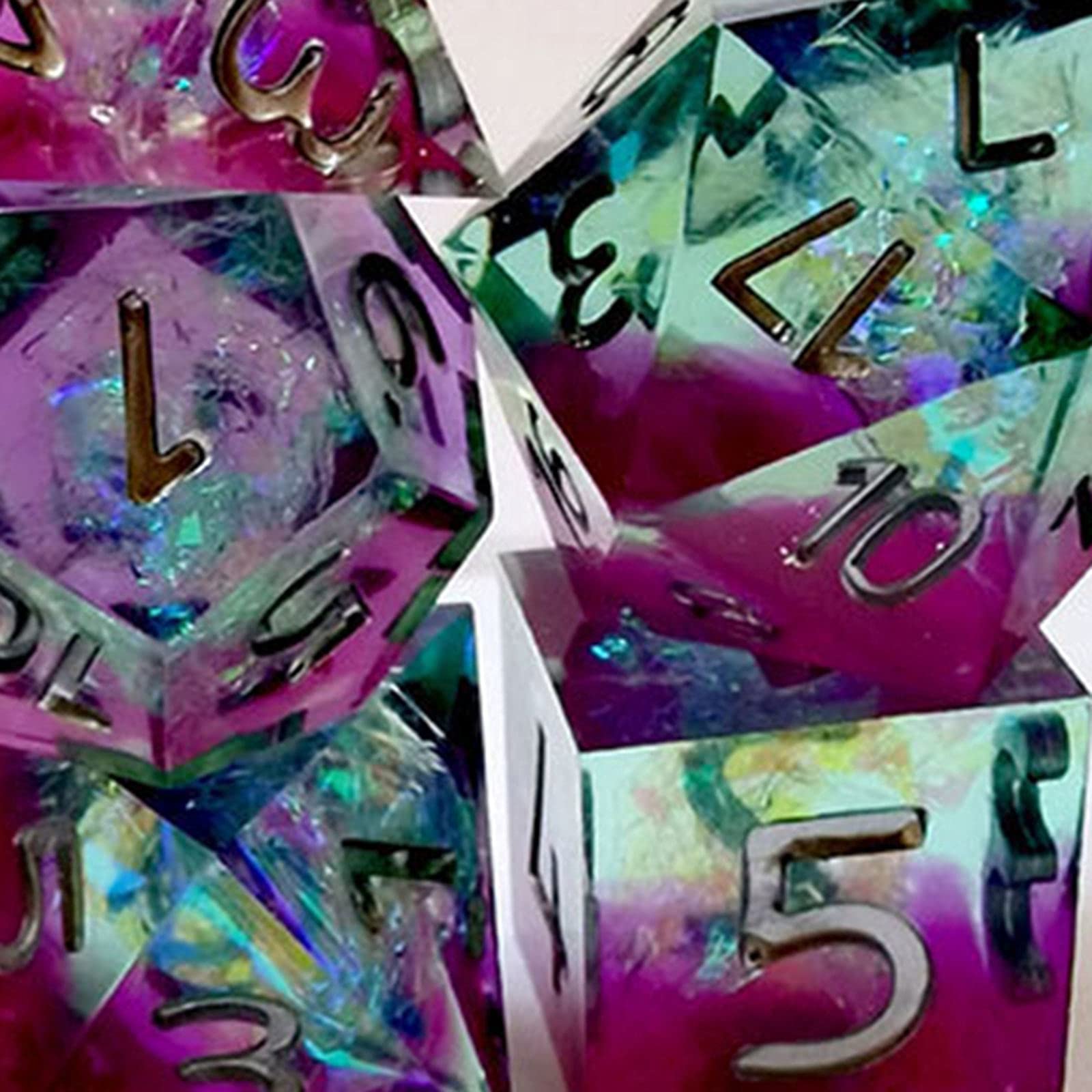 Colcolo Polyhedral with Sharp Lightwheigt 7-8 D10 D% D12 D20 Set for Conscious Role Playing