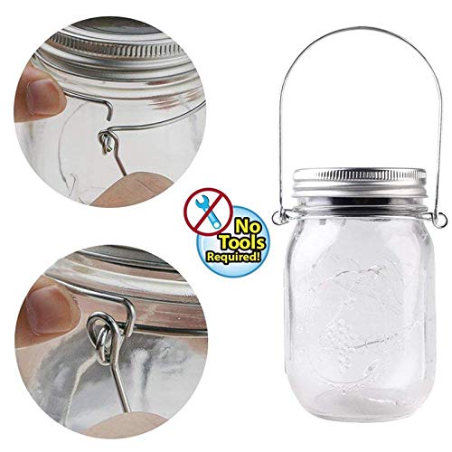Chris.W 12 Pack Stainless Steel Wire Handles Handle-Ease Mason Jar Hanger, Canning Jars Hanger, Jar Hanging Hook for 70mm Regular Mouth