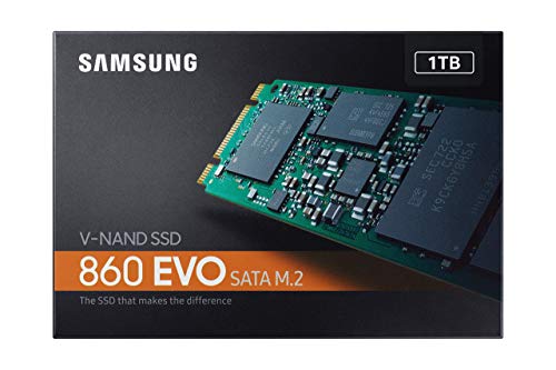 SAMSUNG 860 EVO SSD 1TB - M.2 SATA Internal Solid State Drive with V-NAND Technology (MZ-N6E1T0BW)