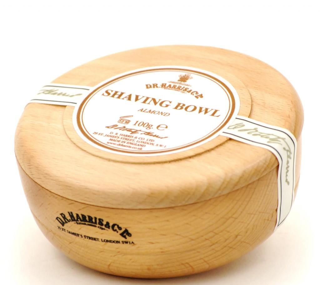 D.R. Harris Almond Shaving Soap in Beech Wood Bowl