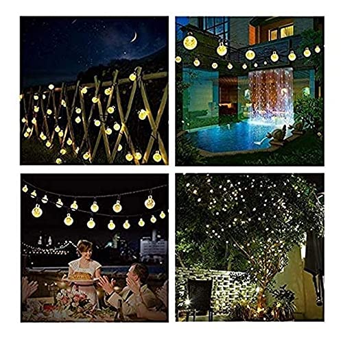 FOVKP Solar String Garden Lights, Crystal Ball Waterproof LED Fairy Lights, 8 Patterns Outdoor Solar Lights, Home, Garden, Party, Holiday Decoration Lighting (30LED)