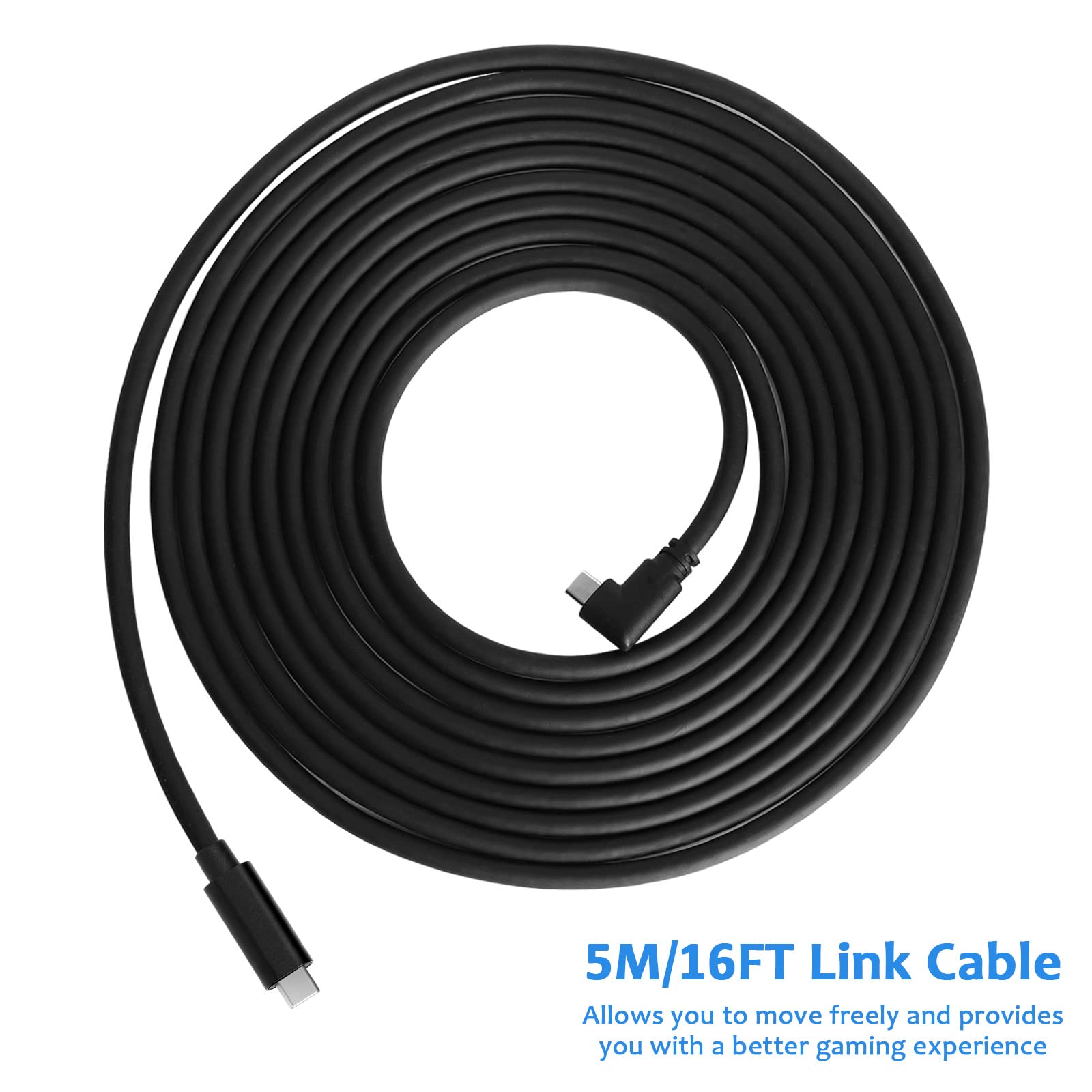Link Cable 16FT/5M for Quest 2/Quest 1, USB C to USB C High Speed Data Transfer Fast Charging Cable, USB 3.2 Gen 1