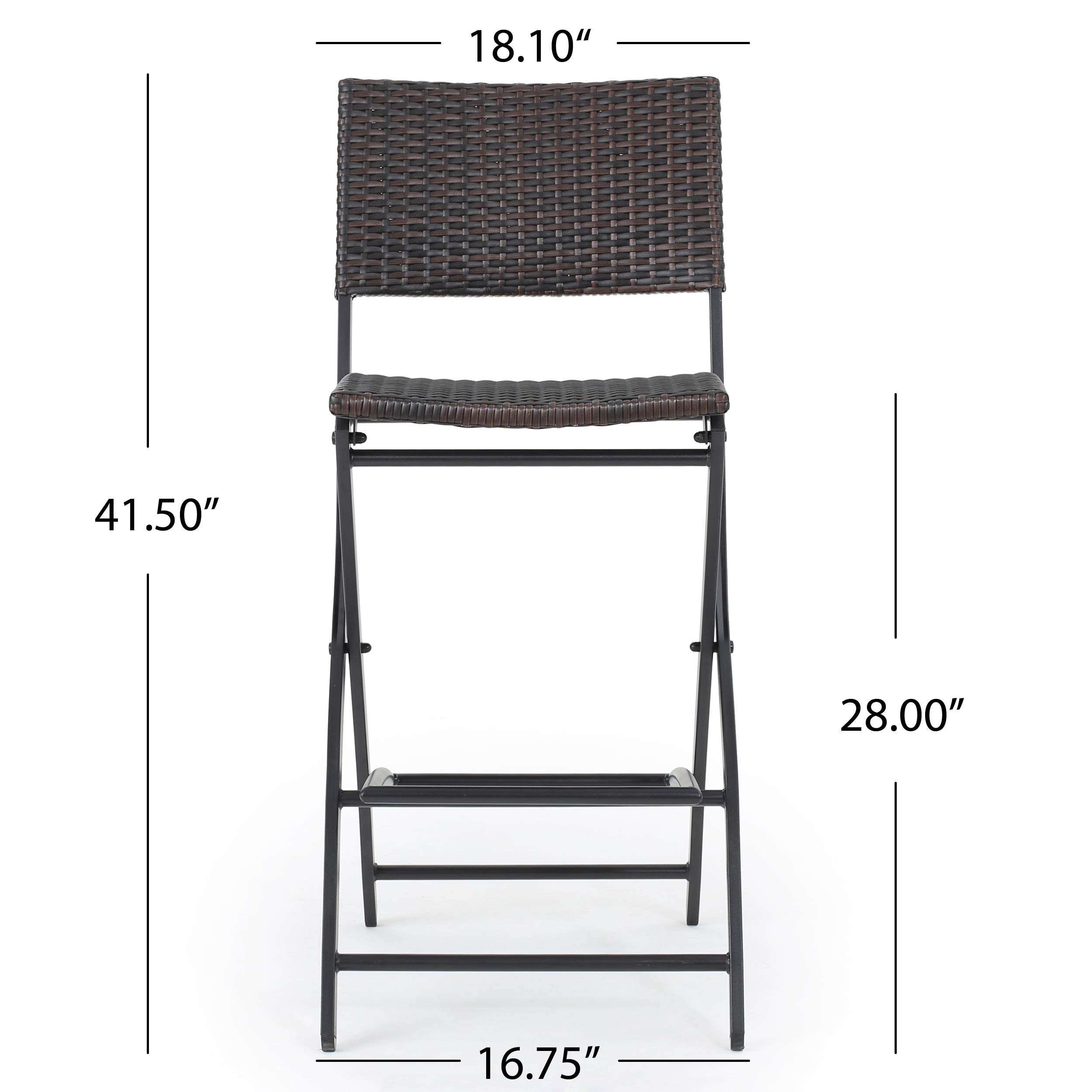 Christopher Knight Home Margarita Outdoor Wicker Barstools, 4-Pcs Set, Multibrown