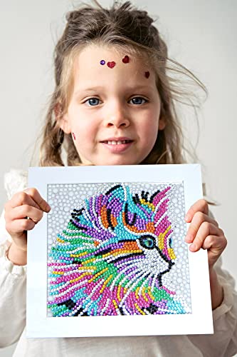 FURDOHAI 5d Diamond Art for Kids Suitable for Ages 6-12 Diamond Art and Crafts Creative Gift (cat)
