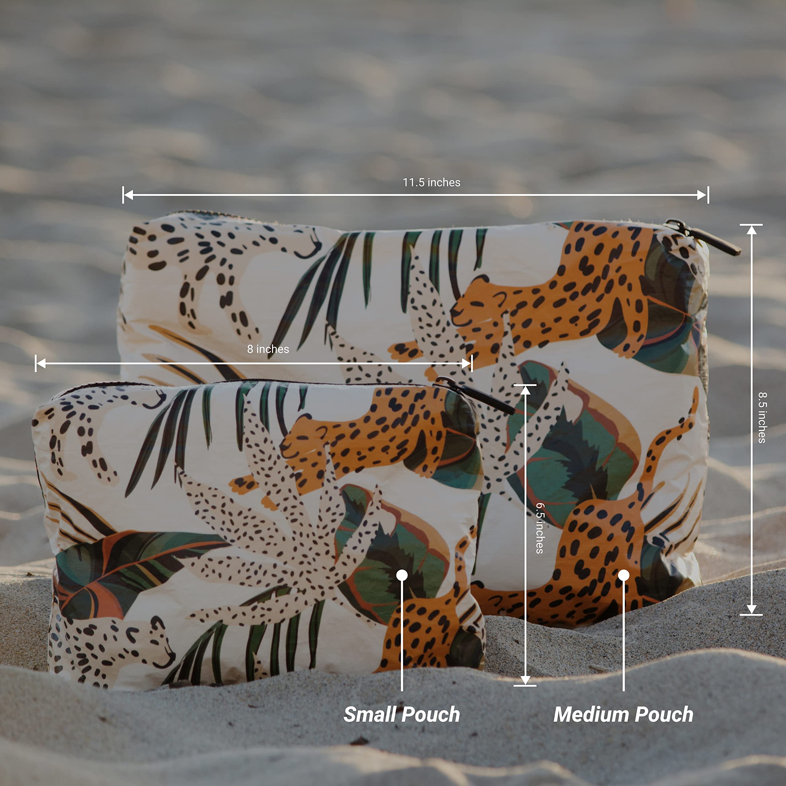 artisane home goods Go Everywhere Pouch (Jungle), Medium Beach Pouch, Waterproof Pouch for Beach, Small Waterproof Bag, Wet Dry Bag