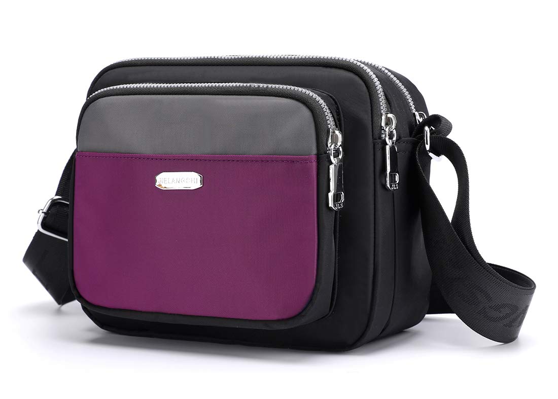 Collsants Small Crossbody Bag for Women Purses and Handbags Nylon Shoulder Bag Travel Purse Multi Zipper Pockets