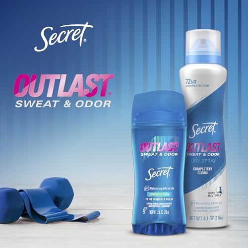Secret Antiperspirant Deodorant for Women, Protecting Powder Scent, Clear Gel, Outlast Xtend, 2.6 Oz (Pack of 6)