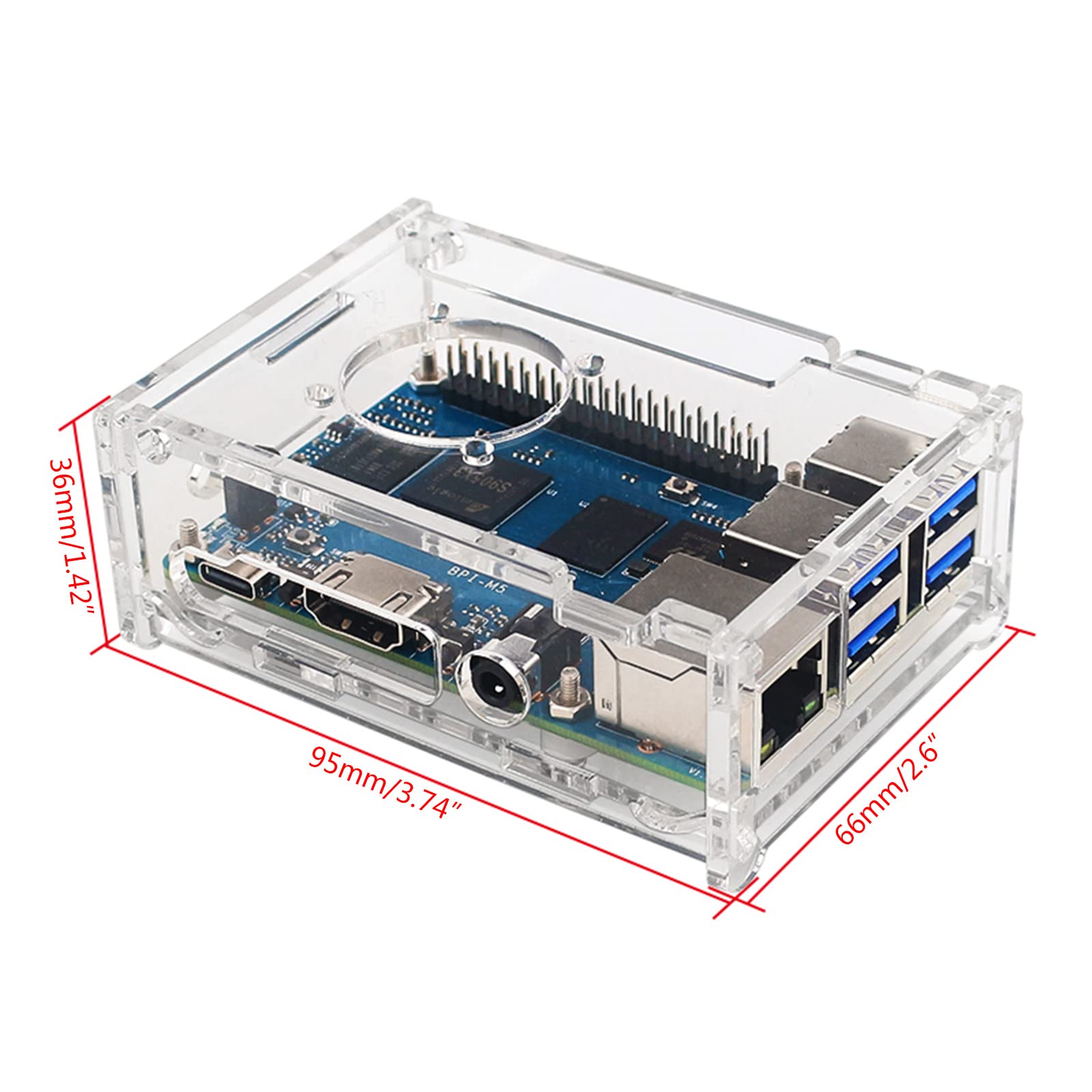 Banana Pi BPI-M5 M4 Acrylic Case Transparent Shell Optional Cooling Fan Heatsinks for Banana Pi M4 M5 Banana pi m4