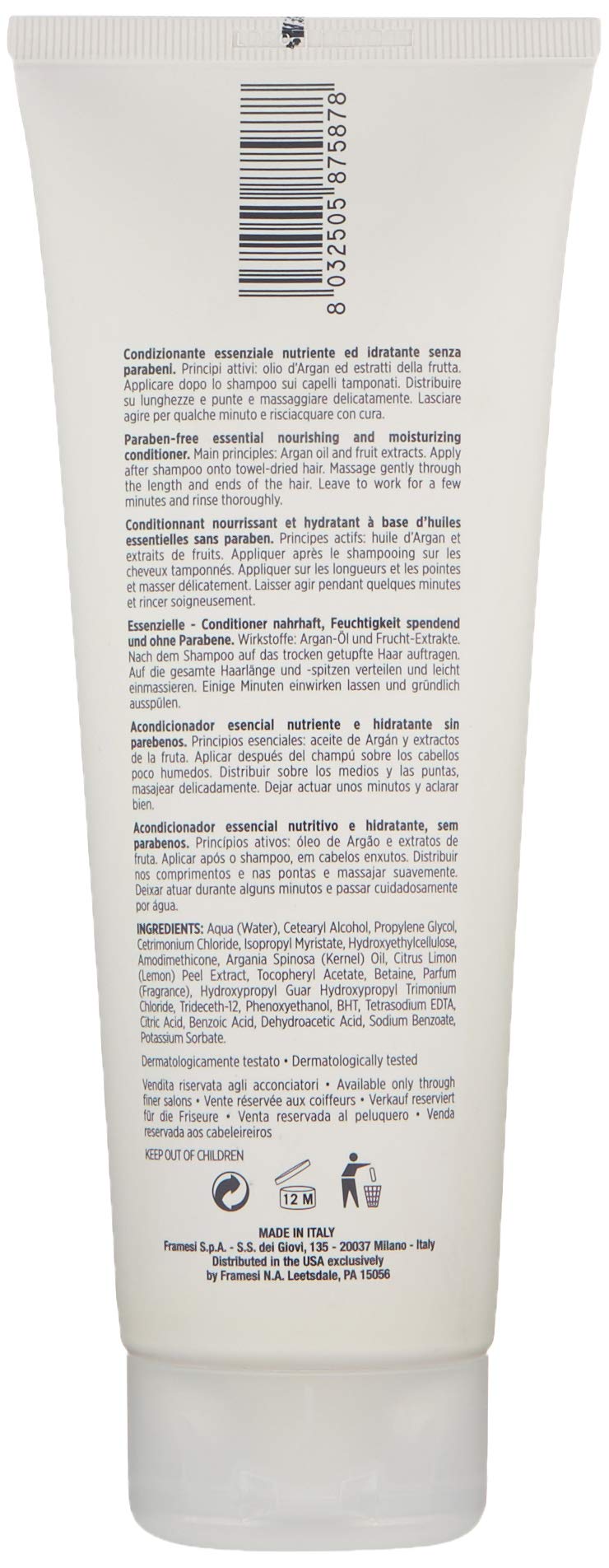 Framesi Morphosis Sublimis Conditioner with Moisturizing Argan Oil, 8.4 fl oz