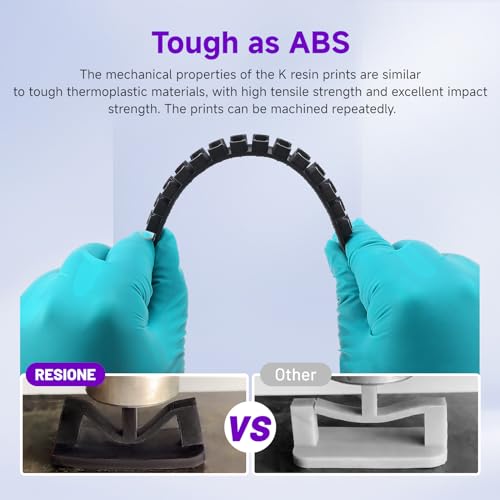 RESIONE Tough 3D Printer Resin, Not Brittle ABS Like Tough & Rigid 3D Resin for LCD 3D Printing UV 405nm (K Black 1KG)