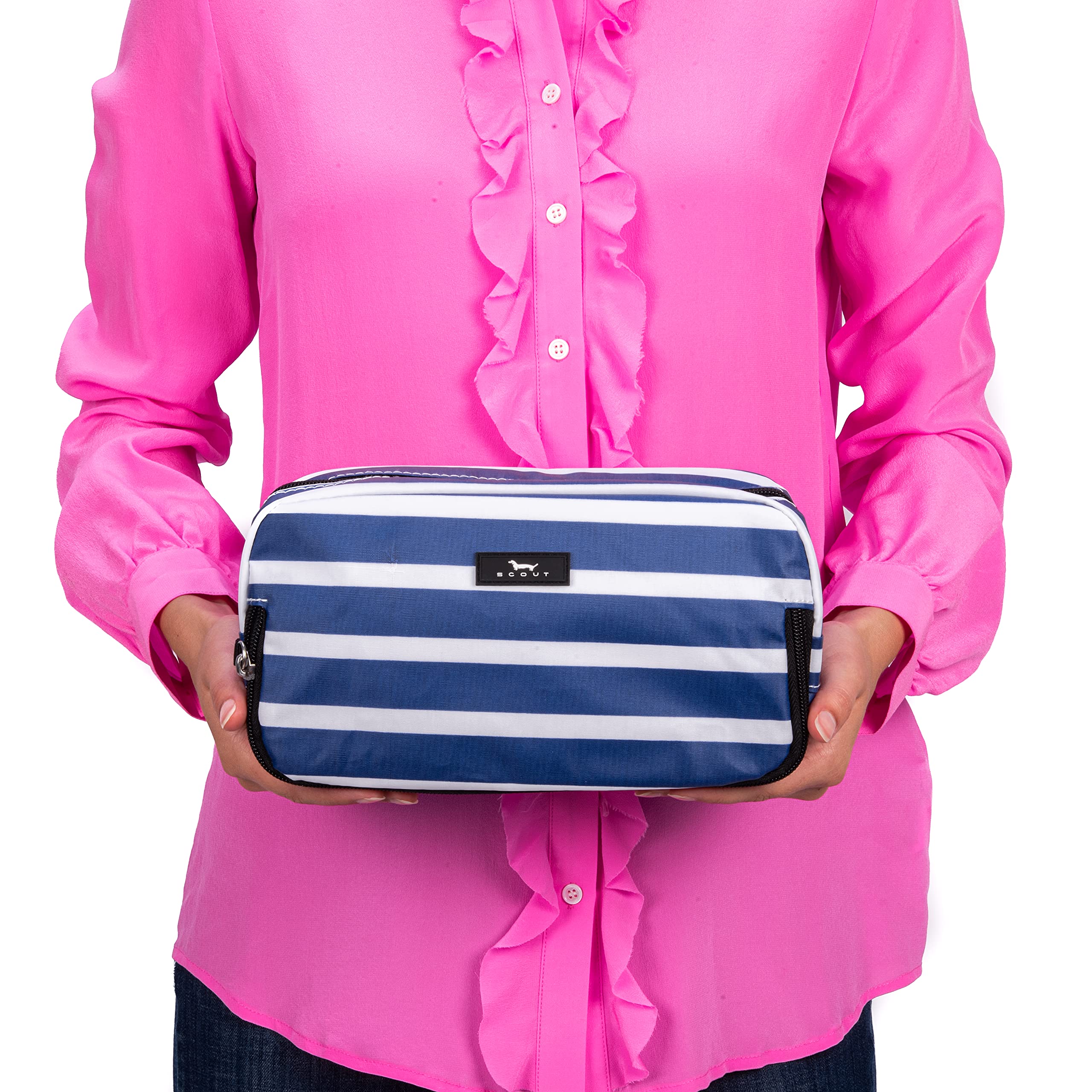 SCOUT 3-Way Bag - Travel Makeup Pouch and Toiletry Bag for Women with Three Zipper Compartments - Stands Upright, Wipes Clean