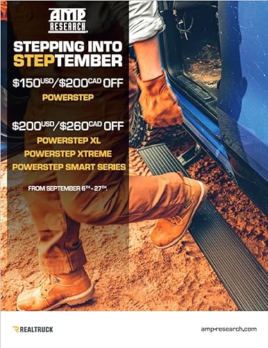 AMP Research RealTruck PowerStep Plug-N-Play | Fits 2017 - 2019 Ford F-250/F-350/F-450 Super Duty | 76235-01A | Ergonomic, Rust-Proof Aluminum, True Flush Mount