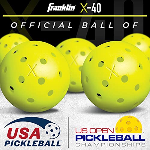 Franklin Sports - Aluminum Pickleball Paddle 4 Player Paddle and Ball Set- USA Pickleball (USAPA) Approved,Red/Blue