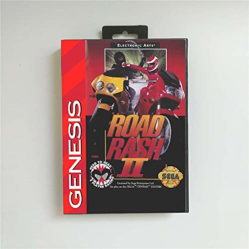 Lksya Road Rash II 2 - USA Cover With Retail Box 16 Bit MD Game Card for Sega Megadrive Genesis Video Game Console (Japan Shell)