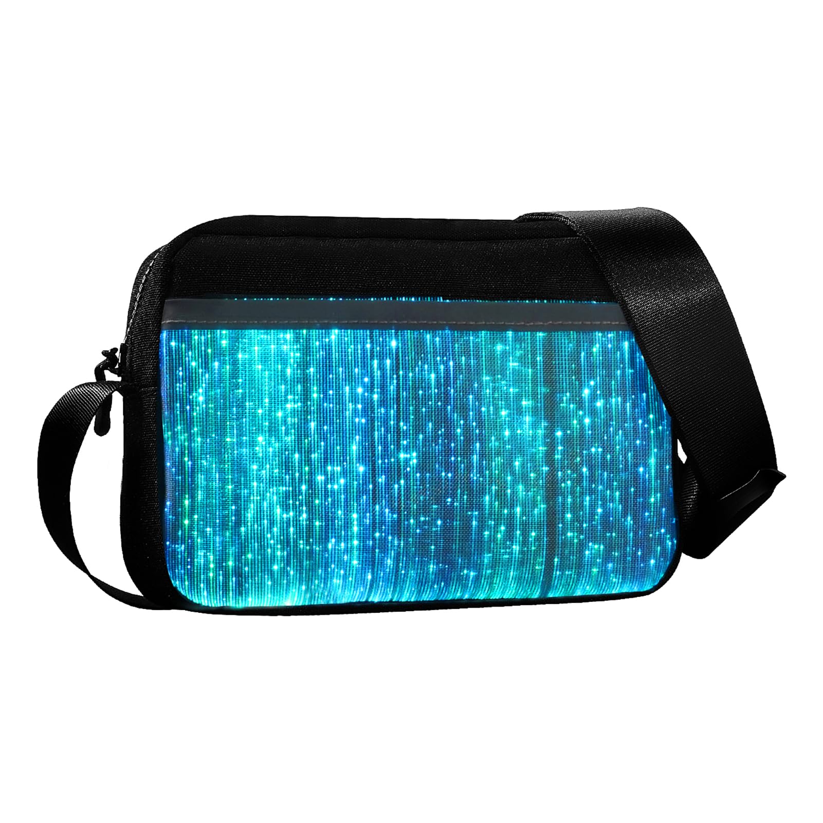 lumisonata Led Crossbody Bag Small Light Up Purse Glow Handbags Mini Shoulder Bags Women Luminous Wallet for Party (black)