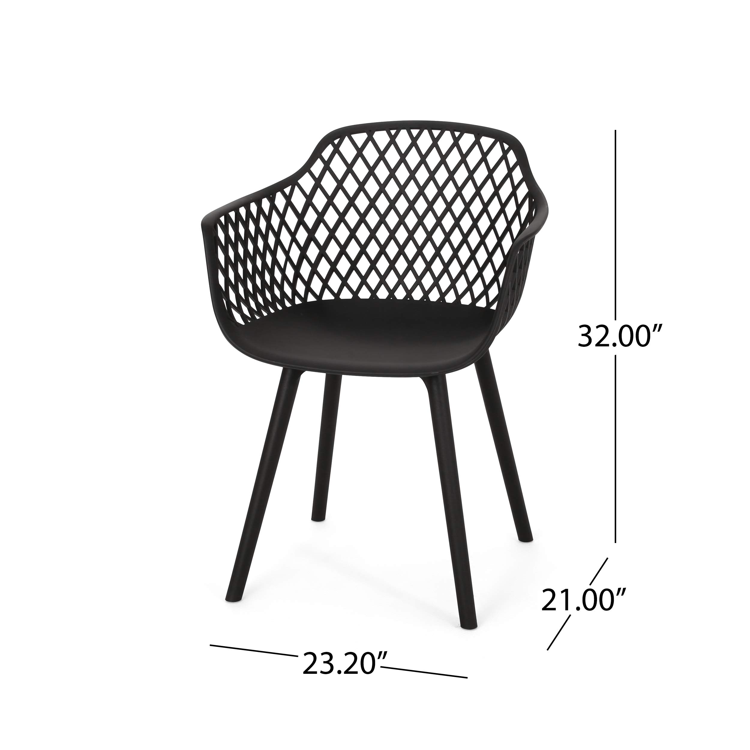 Christopher Knight Home Delia Outdoor Dining Chair (Set of 2), Black