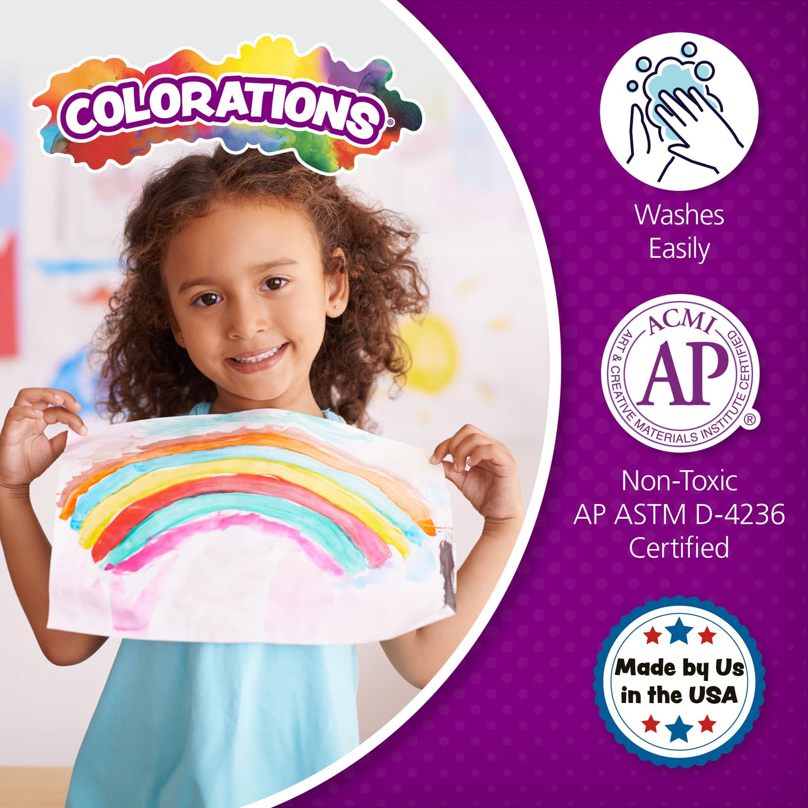 Colorations Washable Tempera Shiny, Metallic Effect Paint, 16 fl oz, Set of 8 Colors, Non Toxic, Vibrant, Bold, Kids Paint, Craft, Hobby, Fun, Art Supplies