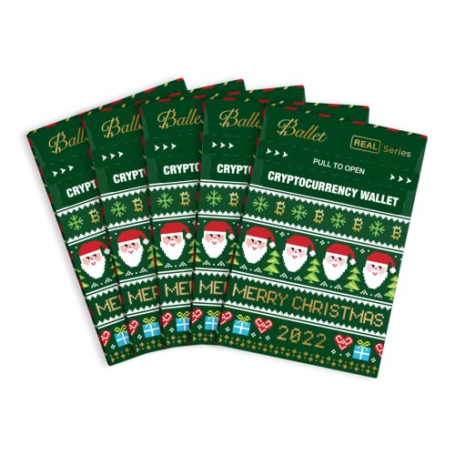 Ballet Real Bitcoin 2022 Merry Christmas (5 Pack) - The Easiest Crypto Cold Storage Card - Cryptocurrency Hardware Wallet, Managing Your Crypto Assets, NFTS, Coins