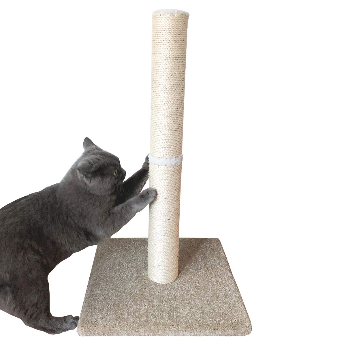 Cat Scratching Post Carpet, Tall Big Sisal Rope Cat Scratch Pole for Cats and Kittens, Stable Carpeted Heavy Base (Blue/Grey)