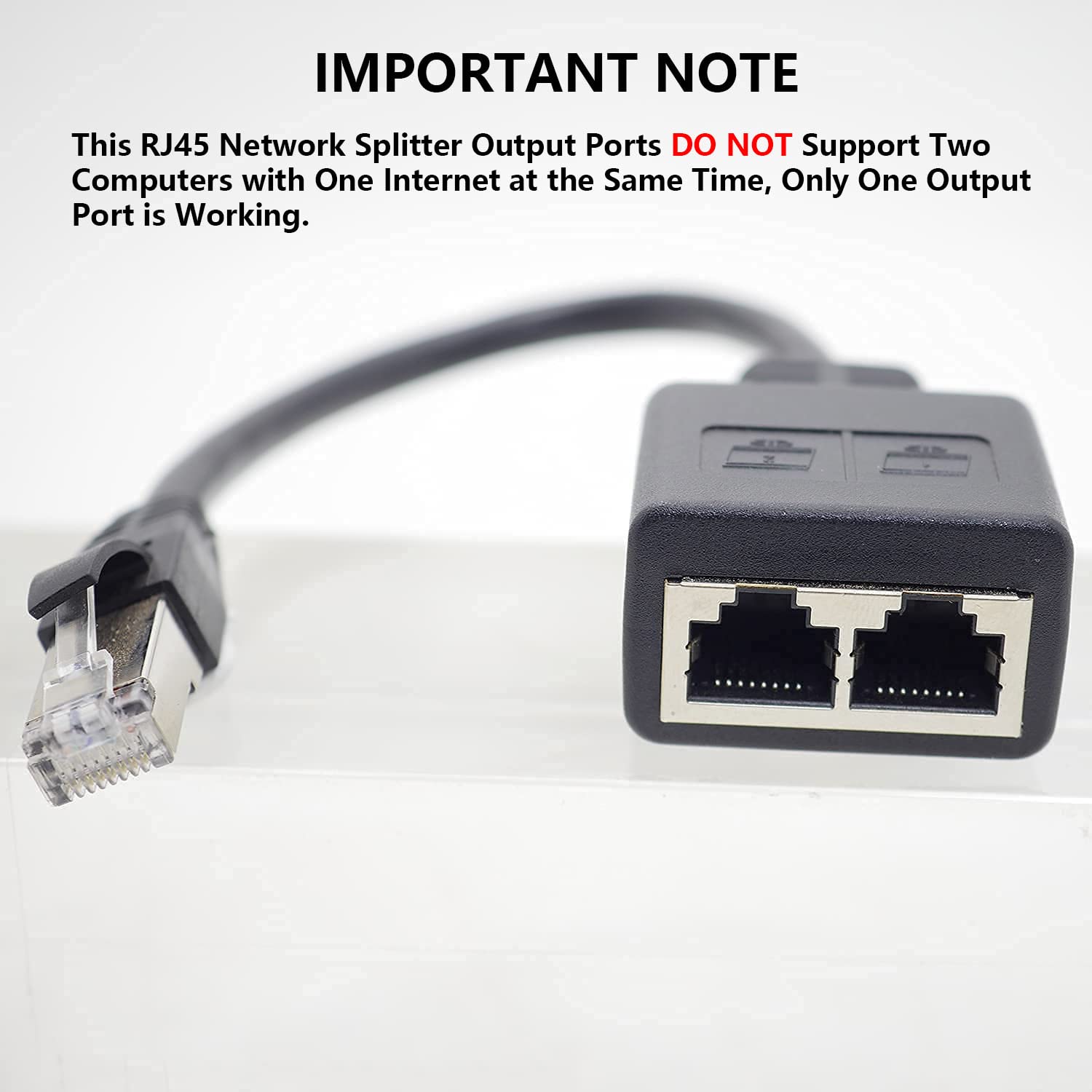 LYMGS RJ45 Ethernet Cable Splitter Network Adapter, NOT Router, 1 Male to 2 Female LAN Ethernet LAN Network Extension Splitter Cable 8-Pin Adaptor with 145mm Line