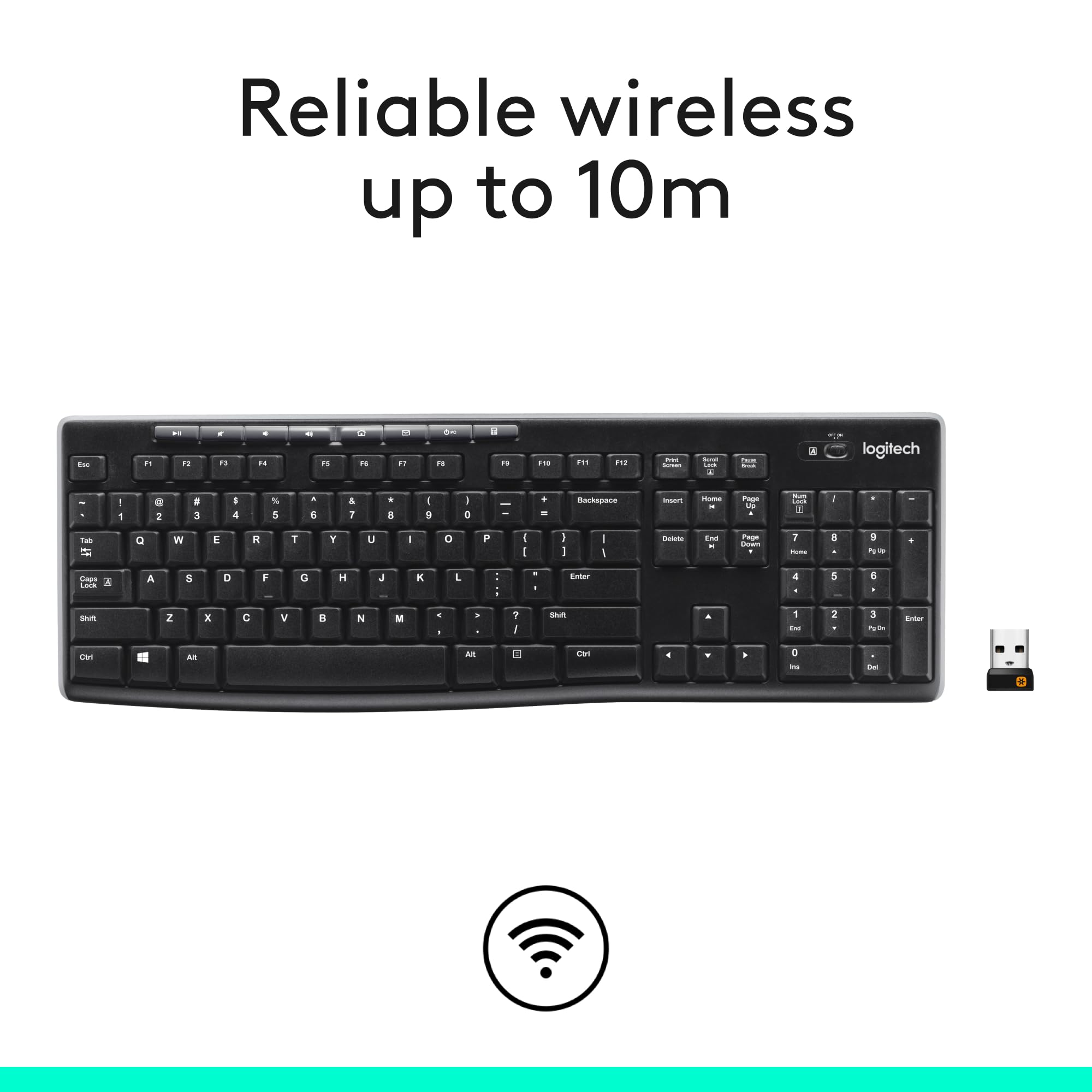 Logitech MK710 Wireless Keyboard and Mouse Combo — Includes Keyboard and Mouse, Stylish Design, Built-In LCD Status Dashboard, Long Battery Life