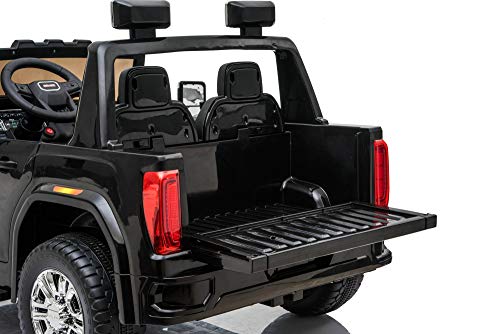 DAKOTT GMC Sierra Denali HD Two Seater 12 Volt Ride-On Truck w/ 2.4G Remote Control, LED Lights, Horn, Music, MP3/USB, Storage Box, Spring Suspension, Electric Vehicle for Kids .