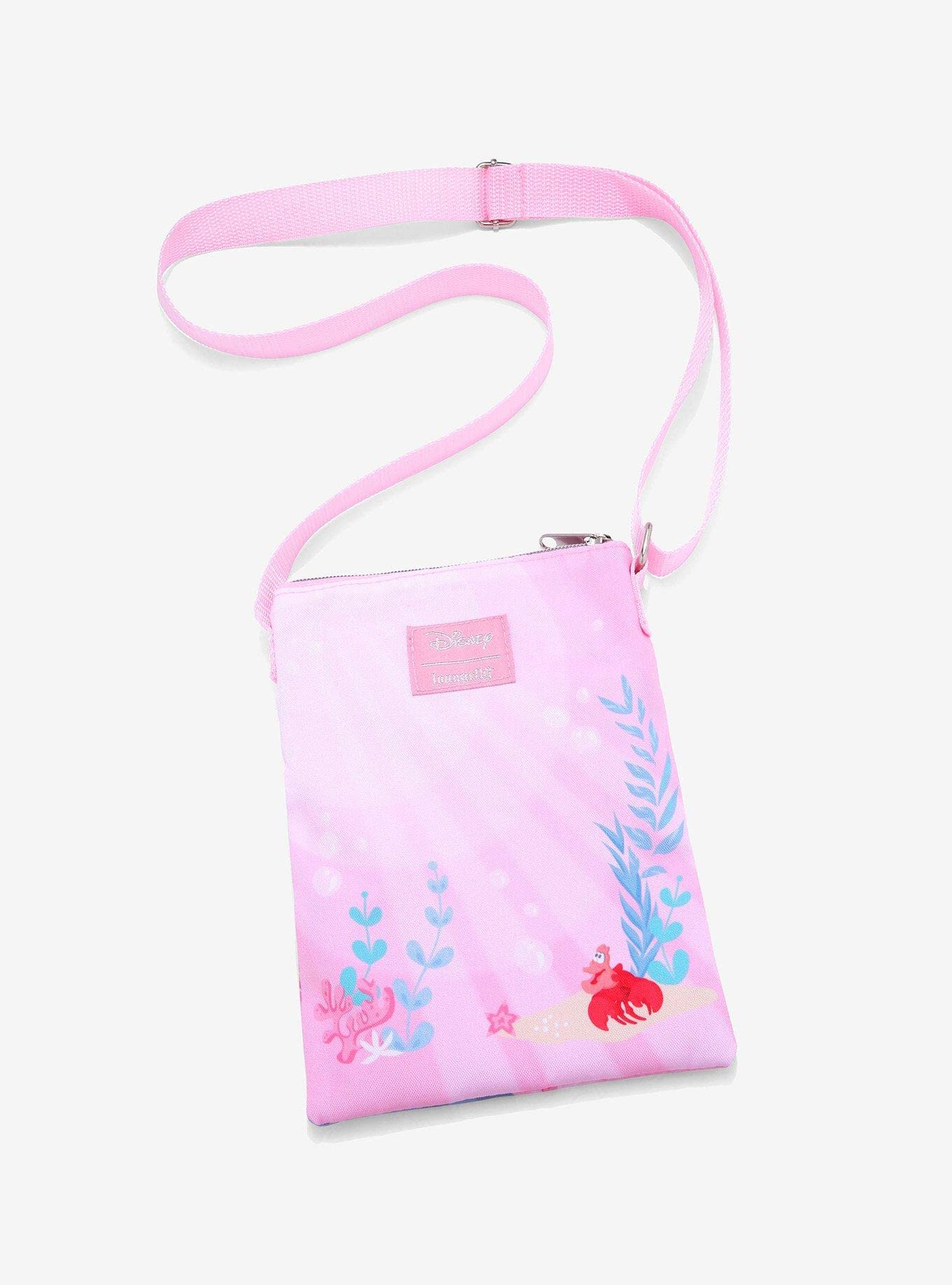 Loungefly Disney The Little Mermaid Underwater Daydream Passport Crossbody Bag PINK NONE