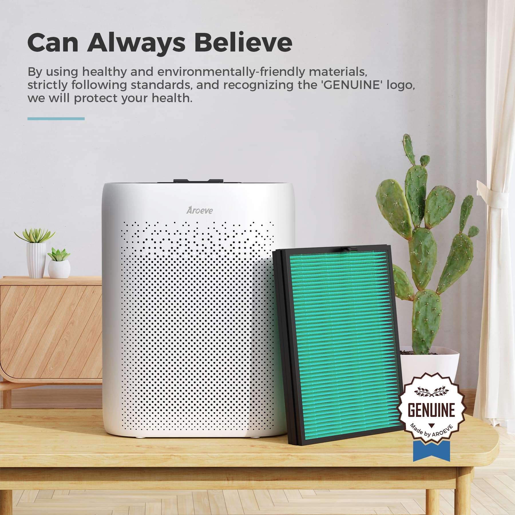 AROEVE Air Purifier with Two Filter(One Basic Version & One Pet Dand Version)