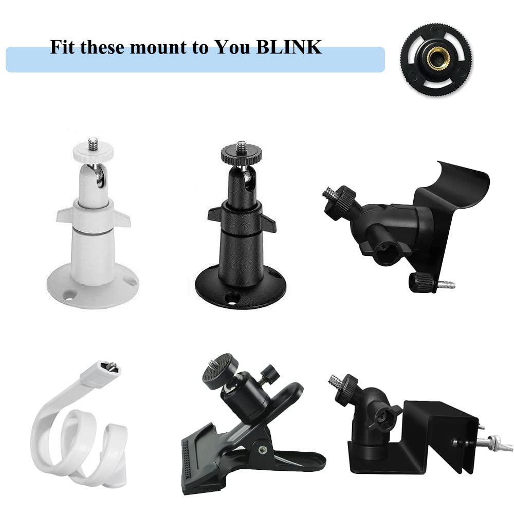 MANWU Mount Bracket Adapter Converter Connector for All-New Blink Outdoor Indoor XT2/XT Security Camera,Attachment That Holds Blink Camera to 1/4" Universal Mount (5 Pack Black)…