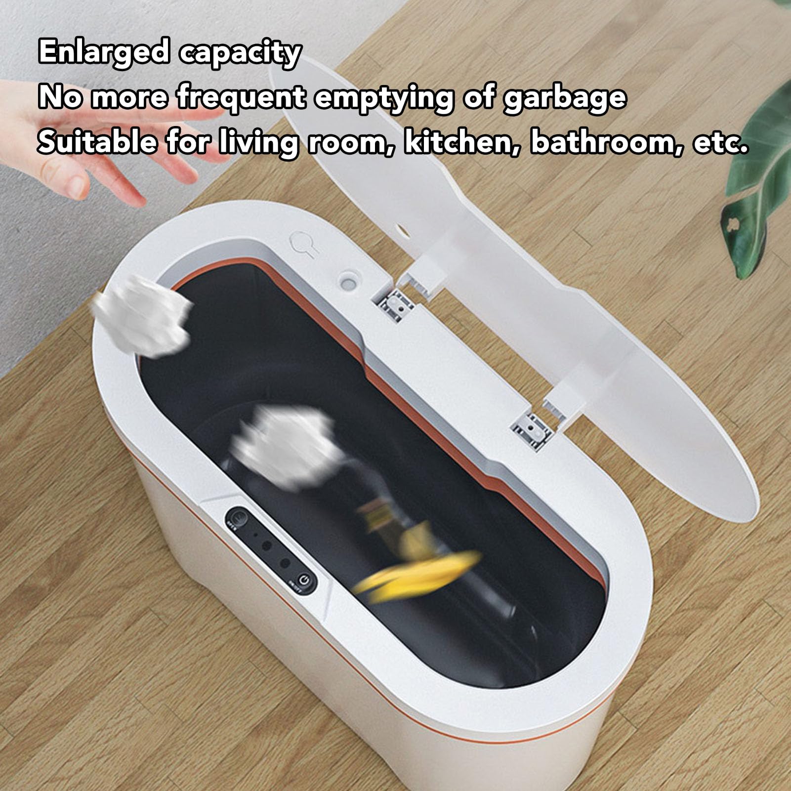 Aroma Home Diffuser Auto Trash Can Bathroom Crack Deodorizer 15L White Minimalistic Plastic Fragrant Room Diffuser Home Freshness Garbage Scent Restroom Wastebaskets