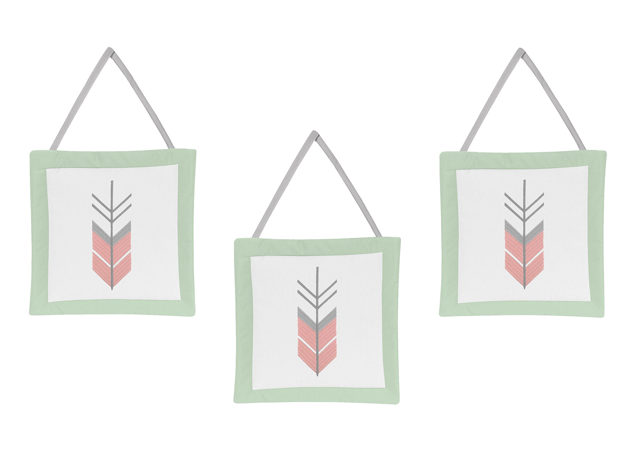 Sweet Jojo Designs Grey, Coral and Mint Woodland Arrow 11 Piece Girls Crib Bed Bedding Set