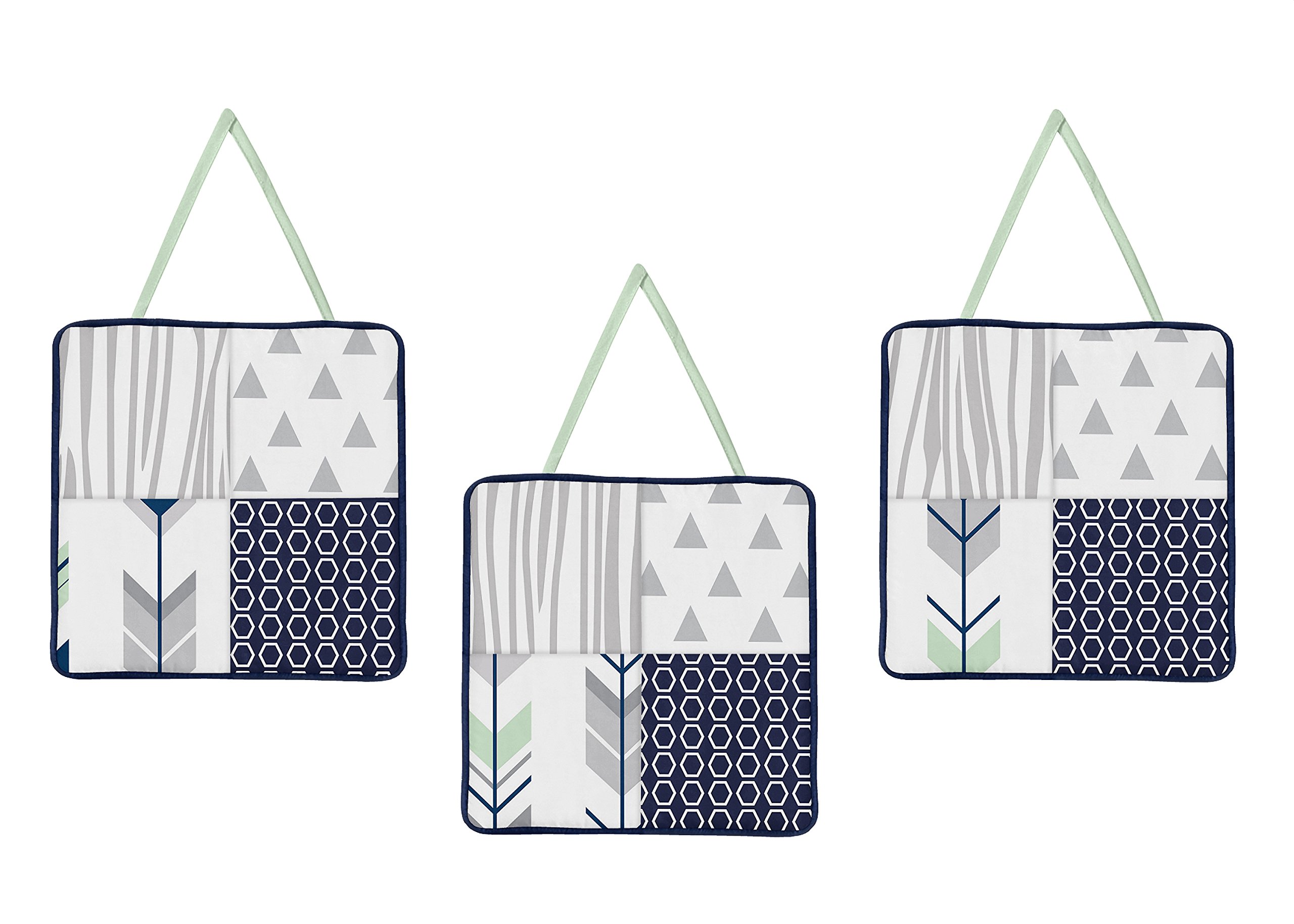 Sweet Jojo Designs Navy Blue, Mint and Grey Woodsy Deer Boys Baby Bedding 11 Piece Crib Set
