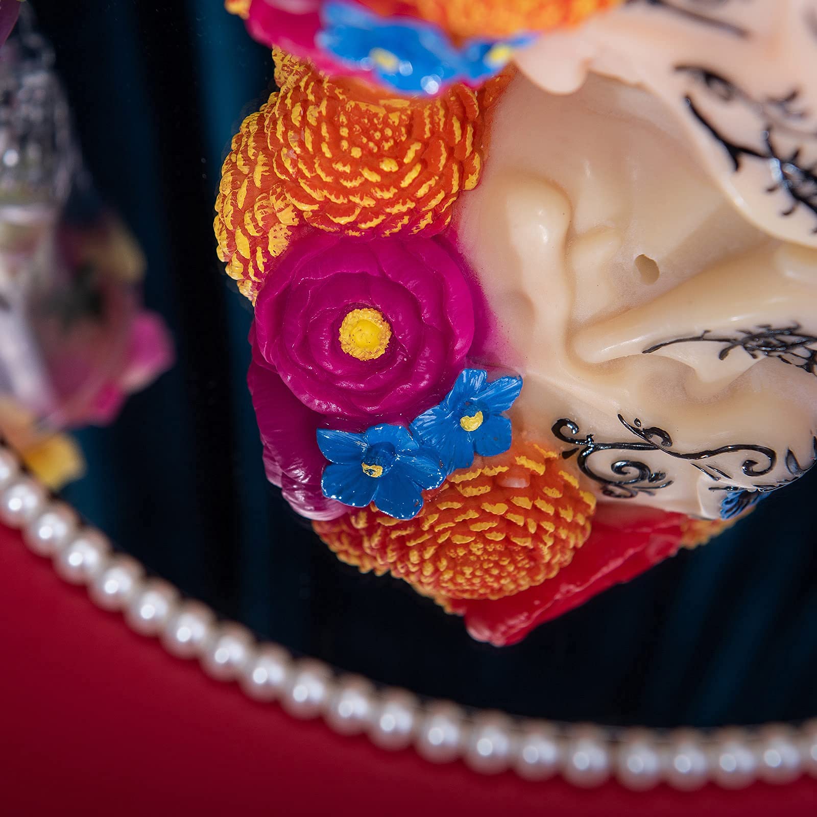 Dia De Los Muertos Floral Skull Scented Candle for Day of The Dead Mexico Decoration