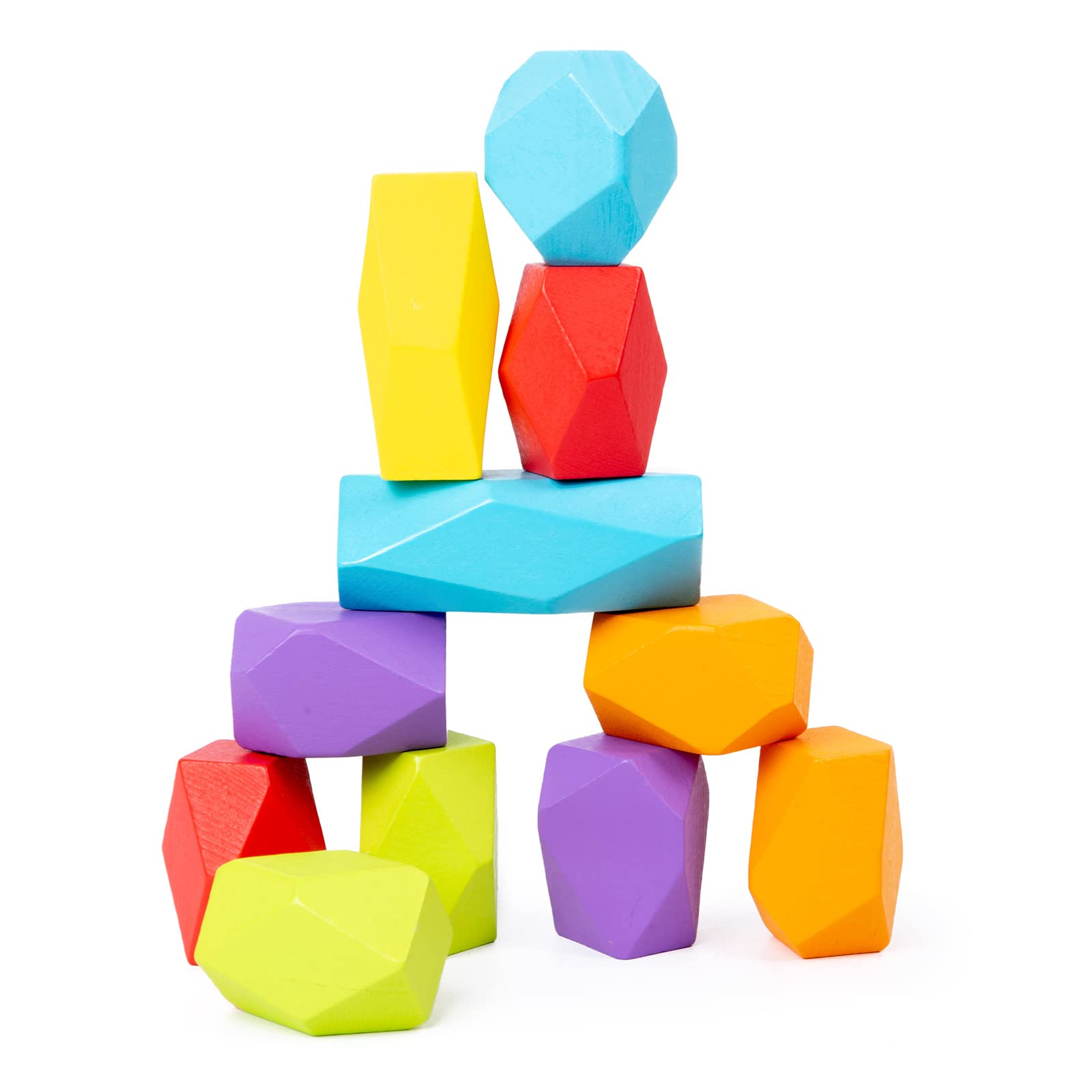 Auvewilo Wooden Stacking Stones Toy, Balancing Educational Game for Kids