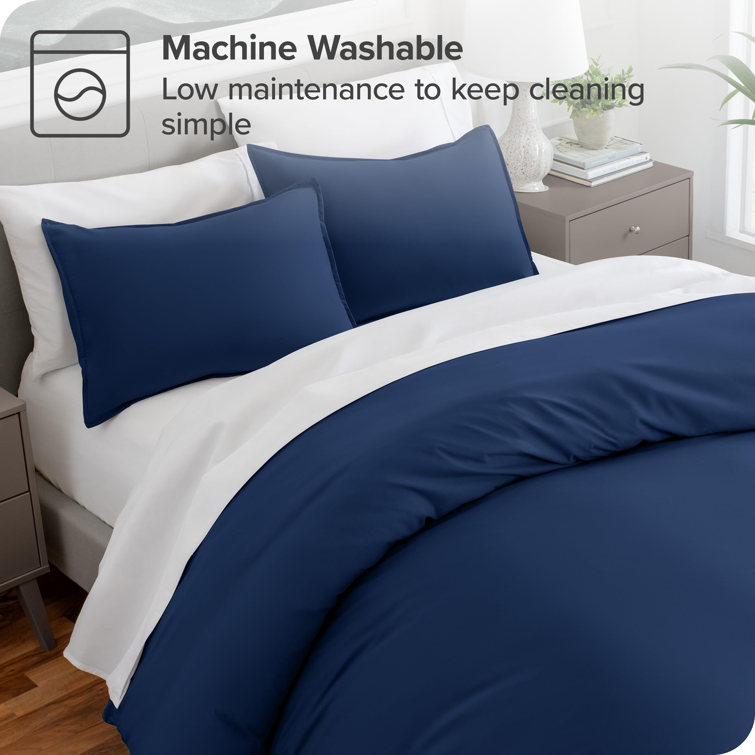 Bare Home Luxury 3 Piece Duvet Insert + Duvet Cover Set - Premium 1800 Ultra-Soft Brushed Microfiber - Easy Care (Twin/Twin XL, Dark Blue)