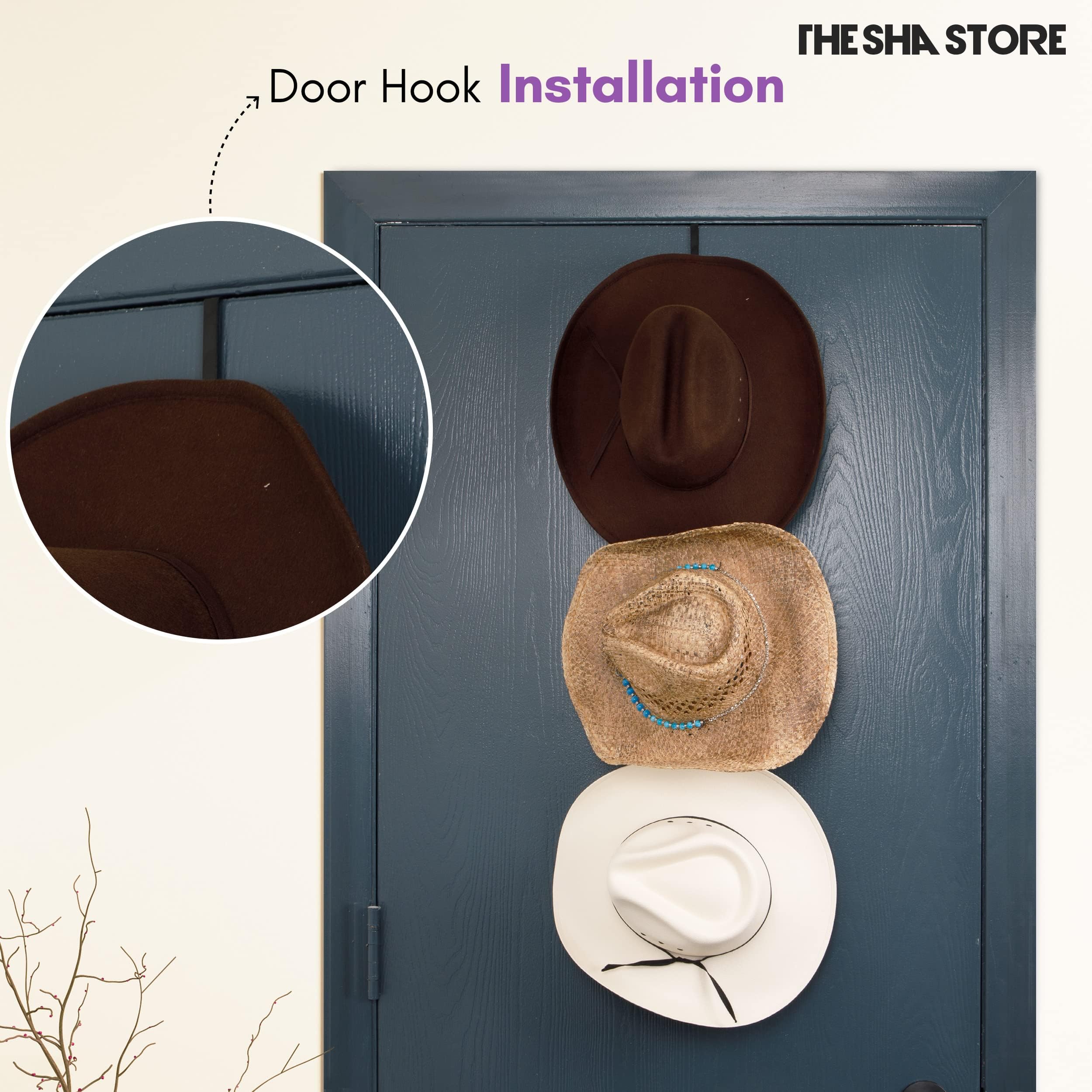 Cowboy Hat Rack for Wall - 5 Pieces Cowboy Hat Holder for Trucks, Durable Metal Hat Rack for Cowboy Hats for Perfect Shape