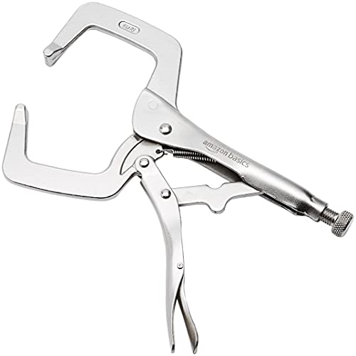 Amazon Basics 3-Piece C-Clamp Locking Pliers Set - Includes 6-inch, 9-inch and 11-inch