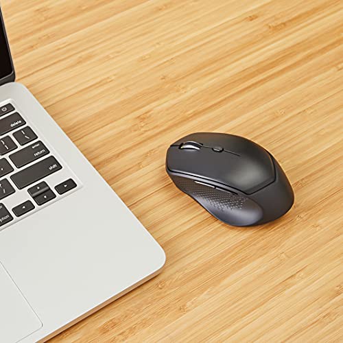 Amazon Basics 6-Button 2.4GHz & Bluetooth Wireless Mouse, Standard, Black