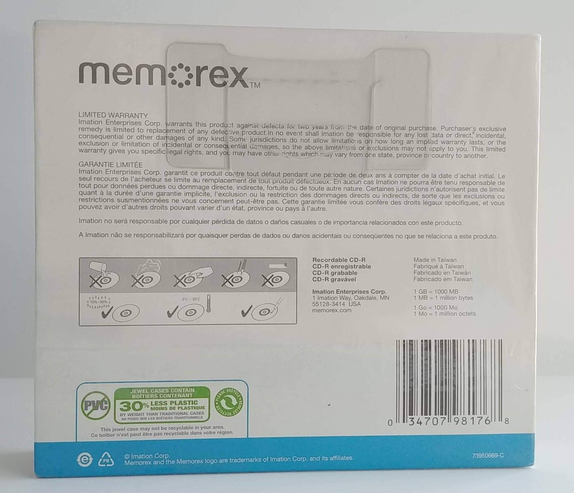 Memorex Cool Colors CD-R 52X 700MB 80 min (5 Pack)